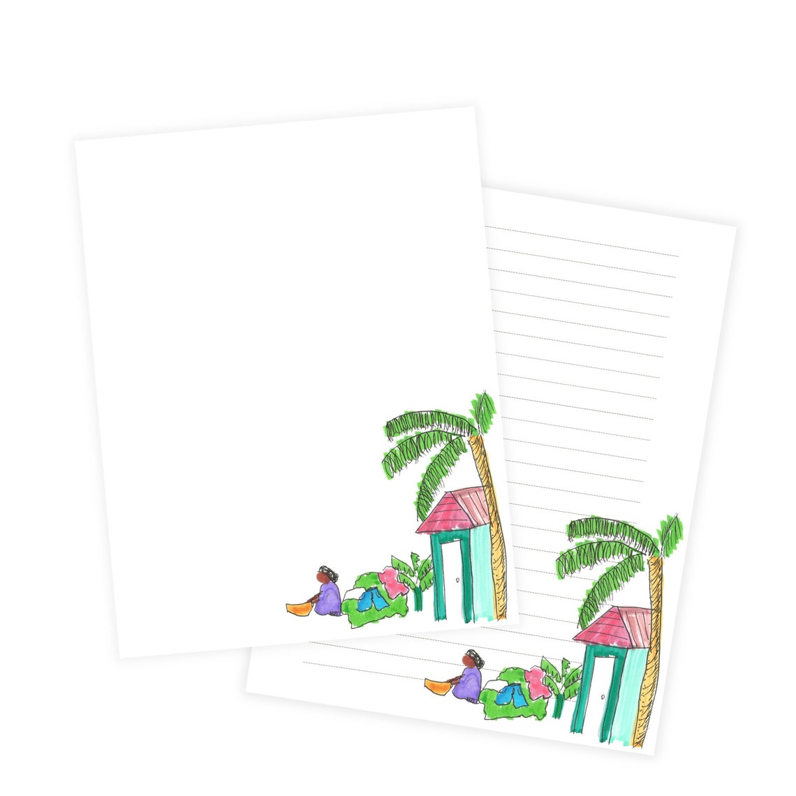 Lined and Unlined Caribbean Stationery, Letter Writing Paper, A4 ...