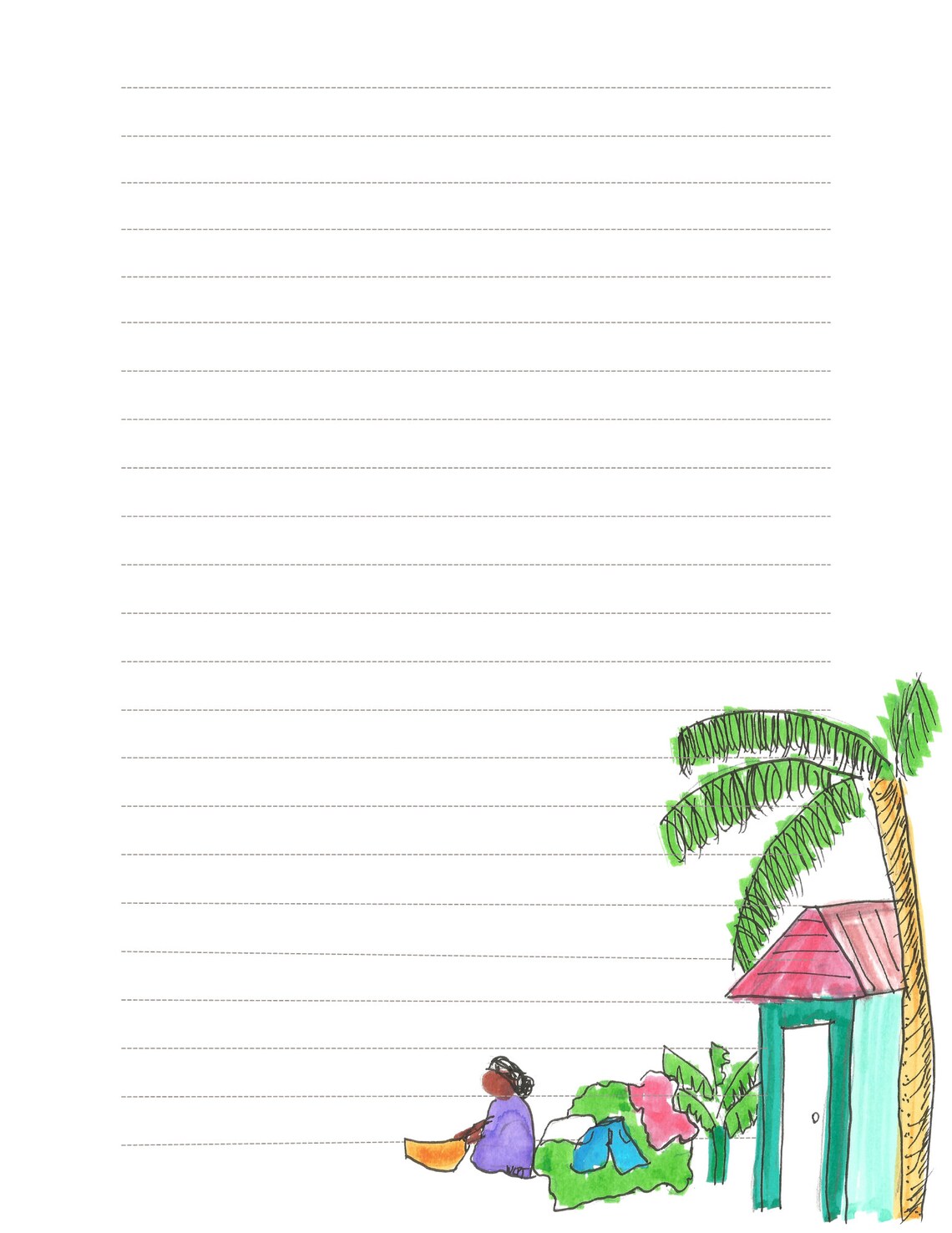 Lined and Unlined Caribbean Stationery, Letter Writing Paper, A4 ...