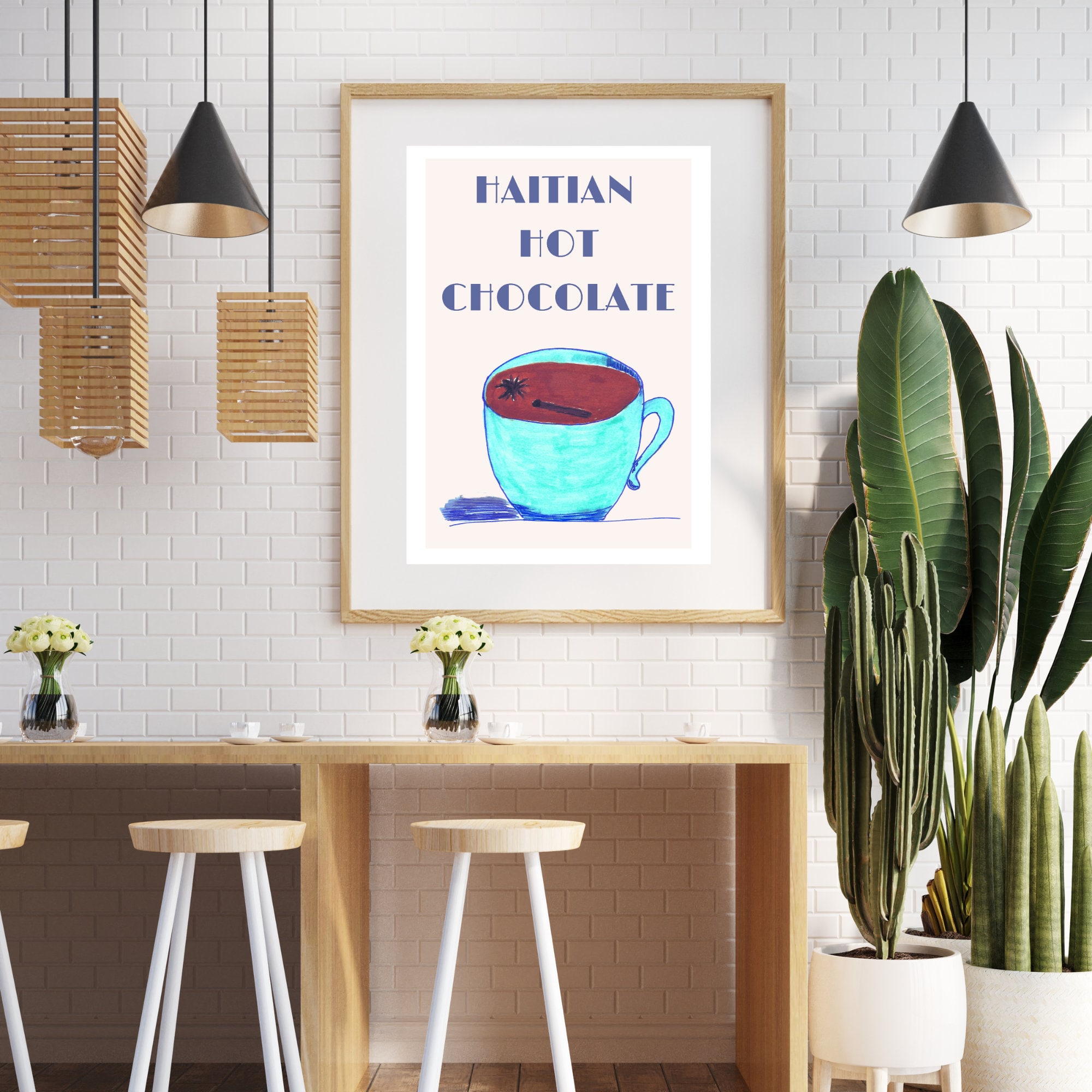 Printable Modern Caribbean Art, Haitian Hot Chocolate Word Wall Art ...