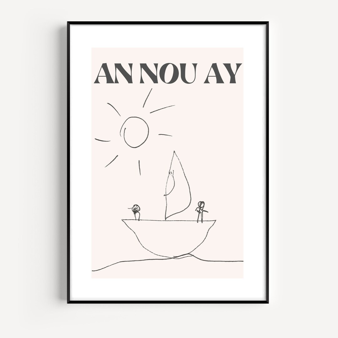 Printable Poster in Caribbean Creole, Coastal Caribbean Art Print "an ...