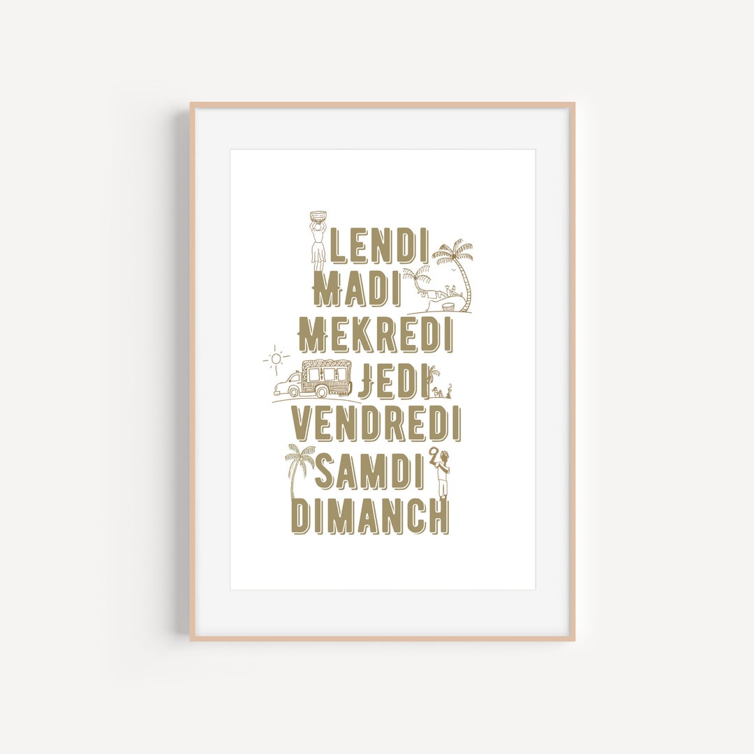 Haitian Creole Days of the Week Poster, Caribbean Classroom Decor ...