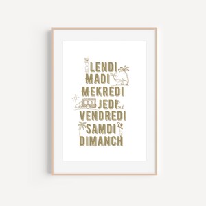 Printable Haitian Creole Days of the Week Poster, Calm Caribbean ...