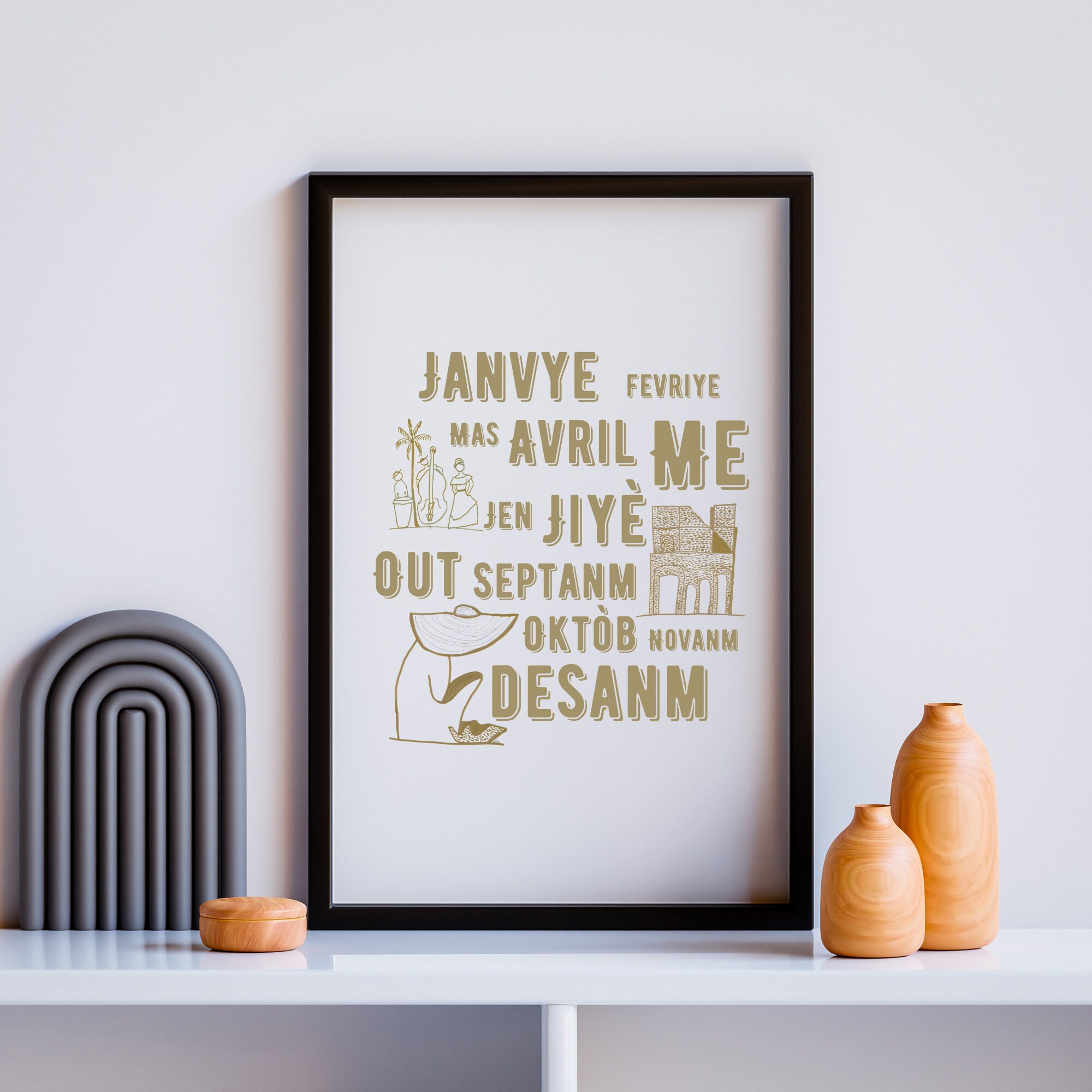 Haitian Creole Months of the Year Print, Caribbean Classroom Decor ...