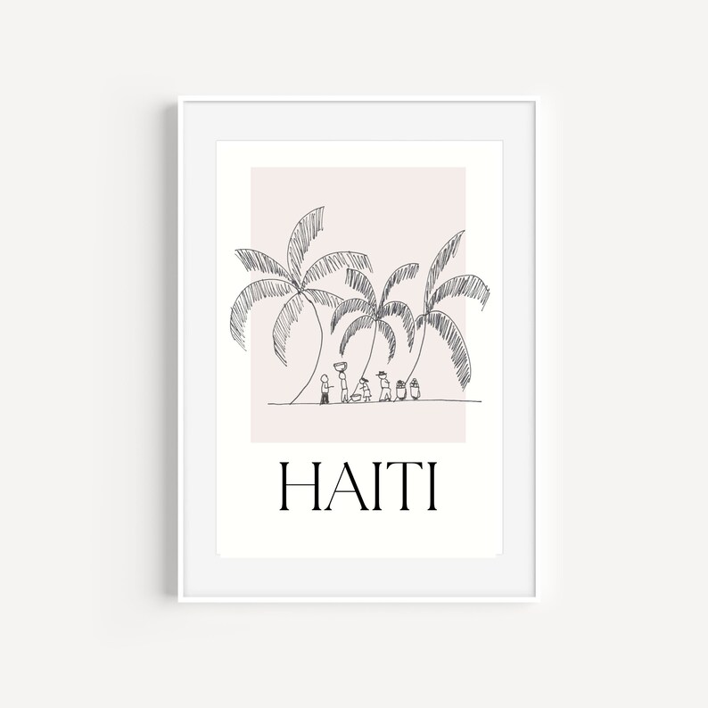 Coastal Boho Gallery Wall Set of 4 Haitian Creole and Flowers and ...