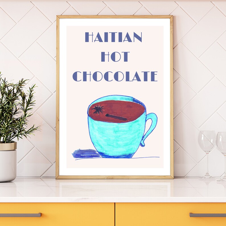 Printable Modern Caribbean Art, Haitian Hot Chocolate Word Wall Art ...
