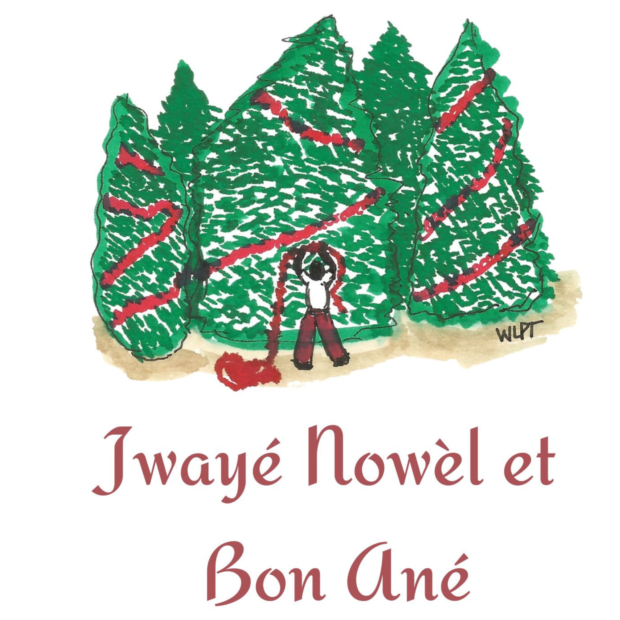 Haitian Holiday Card, Printable Hand Drawn Christmas Art in Haitian ...