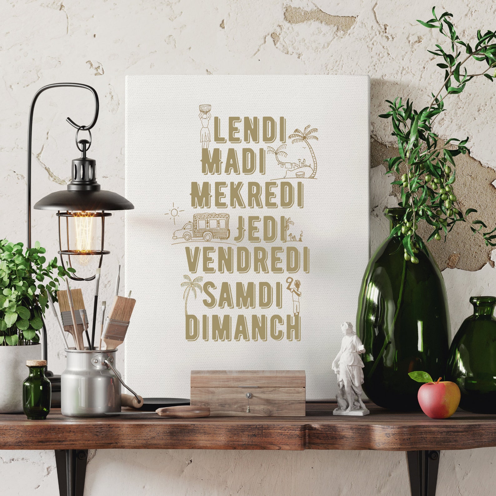 Printable Haitian Creole Days of the Week Poster, Calm Caribbean ...