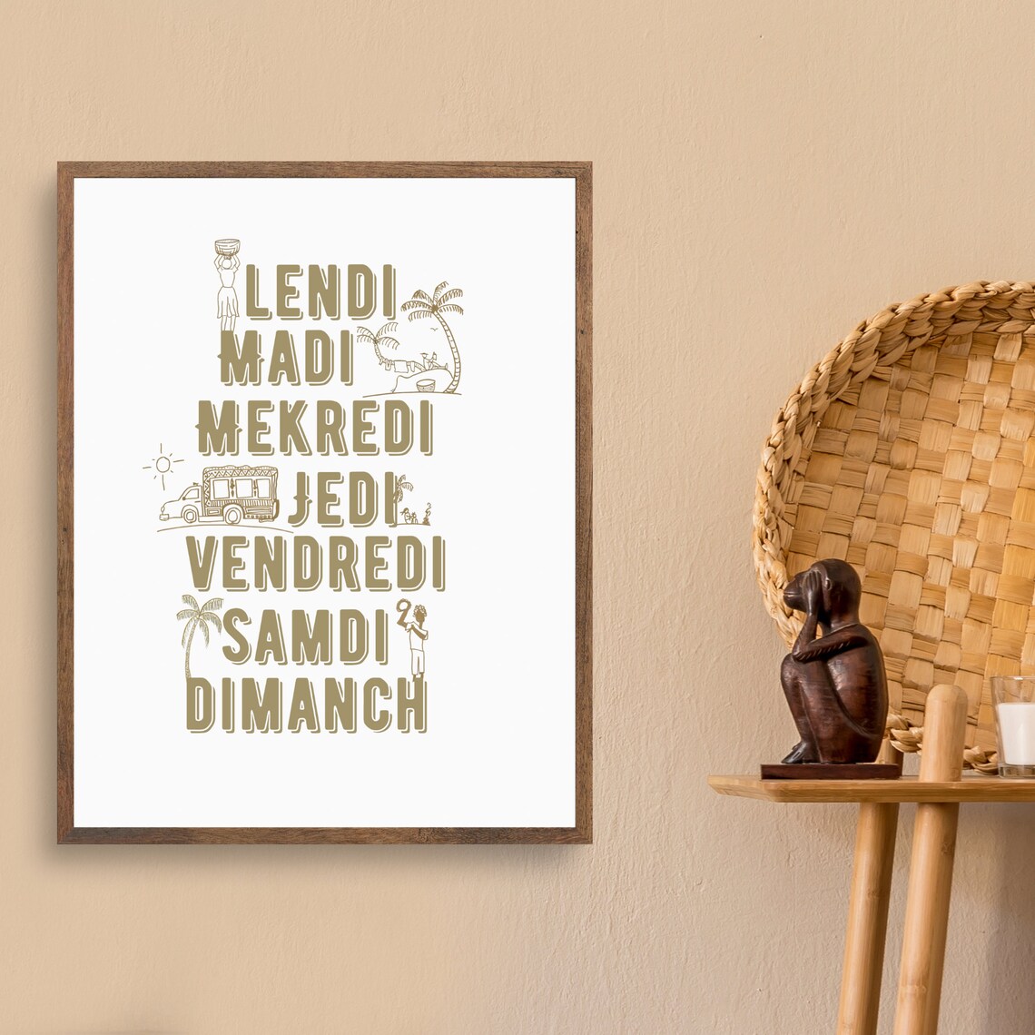 Printable Haitian Creole Days of the Week Poster, Calm Caribbean ...