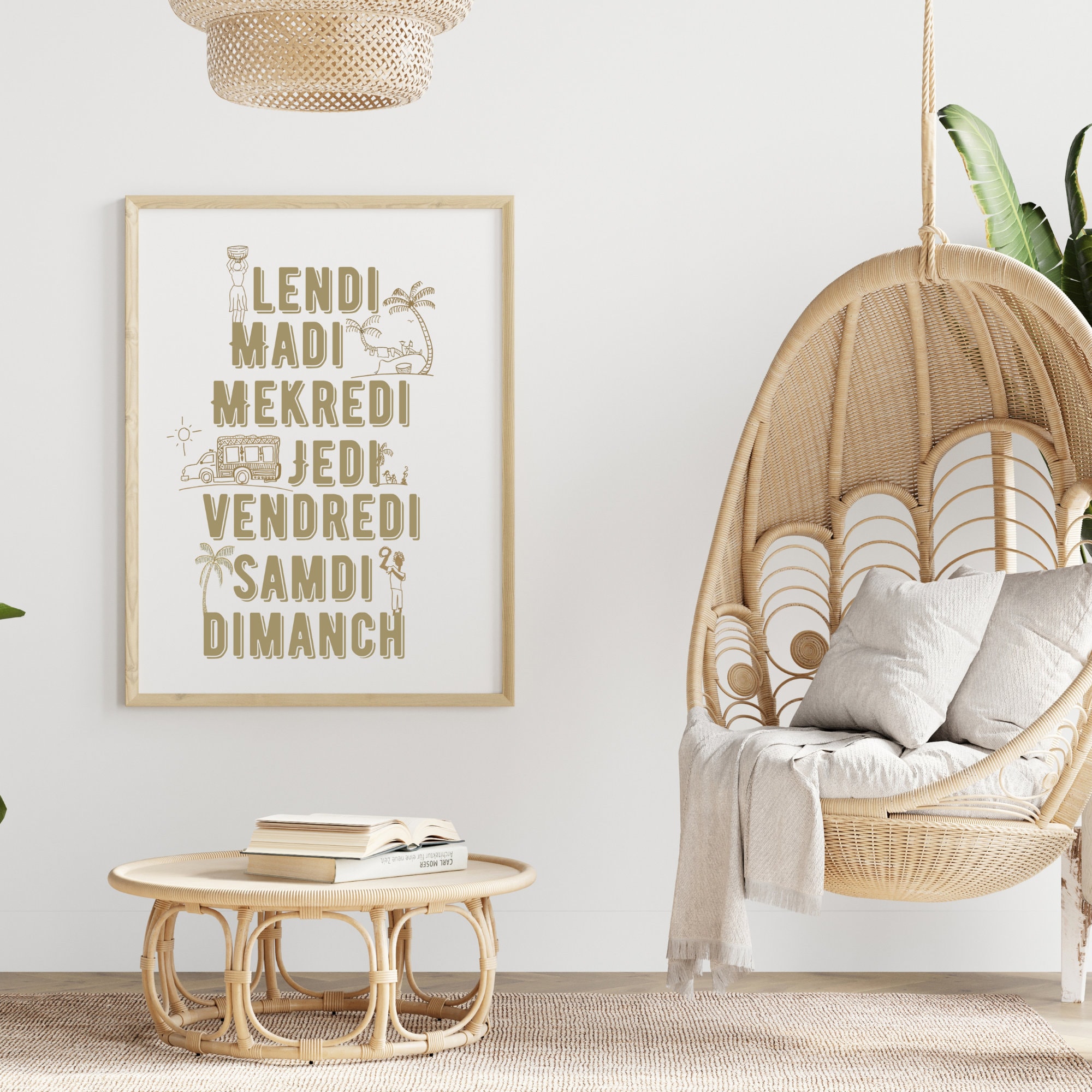 Printable Haitian Creole Days of the Week Poster, Calm Caribbean ...