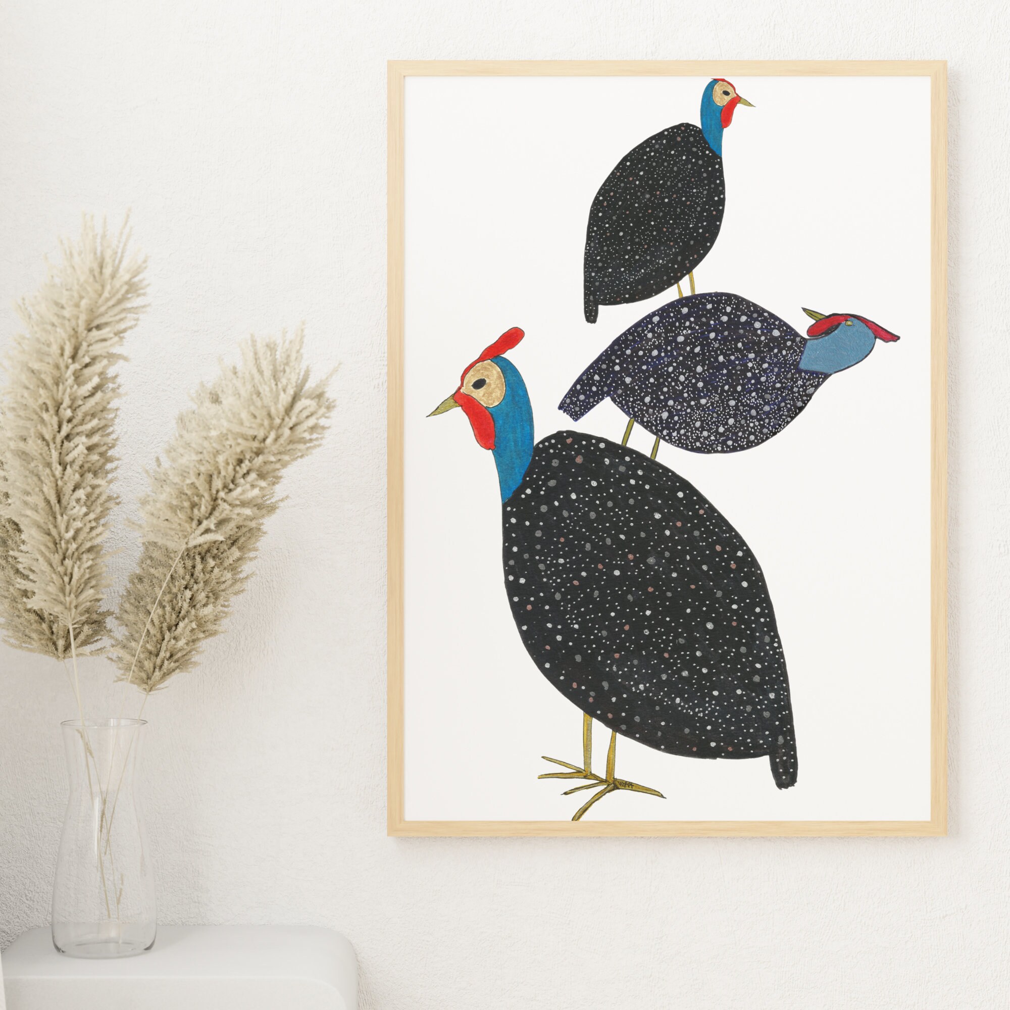 Printable Haitian Fowl Art Print, Caribbean Wall Art for Instant ...