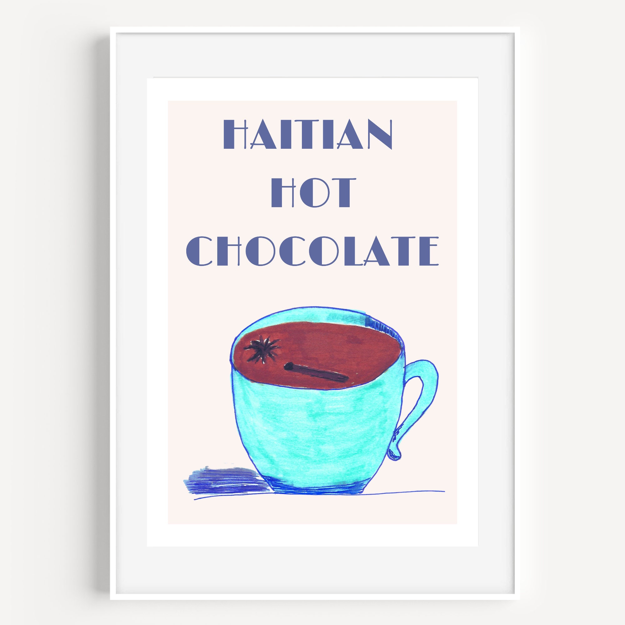 Printable Modern Caribbean Art, Haitian Hot Chocolate Word Wall Art ...