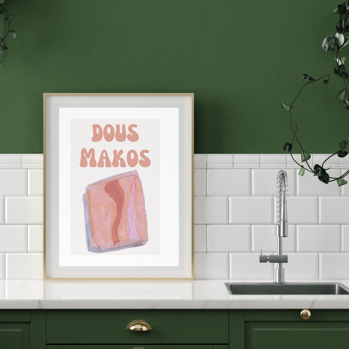 Printable Retro Tropical Wall Art, "dous Makos" Haitian Creole Word Art ...