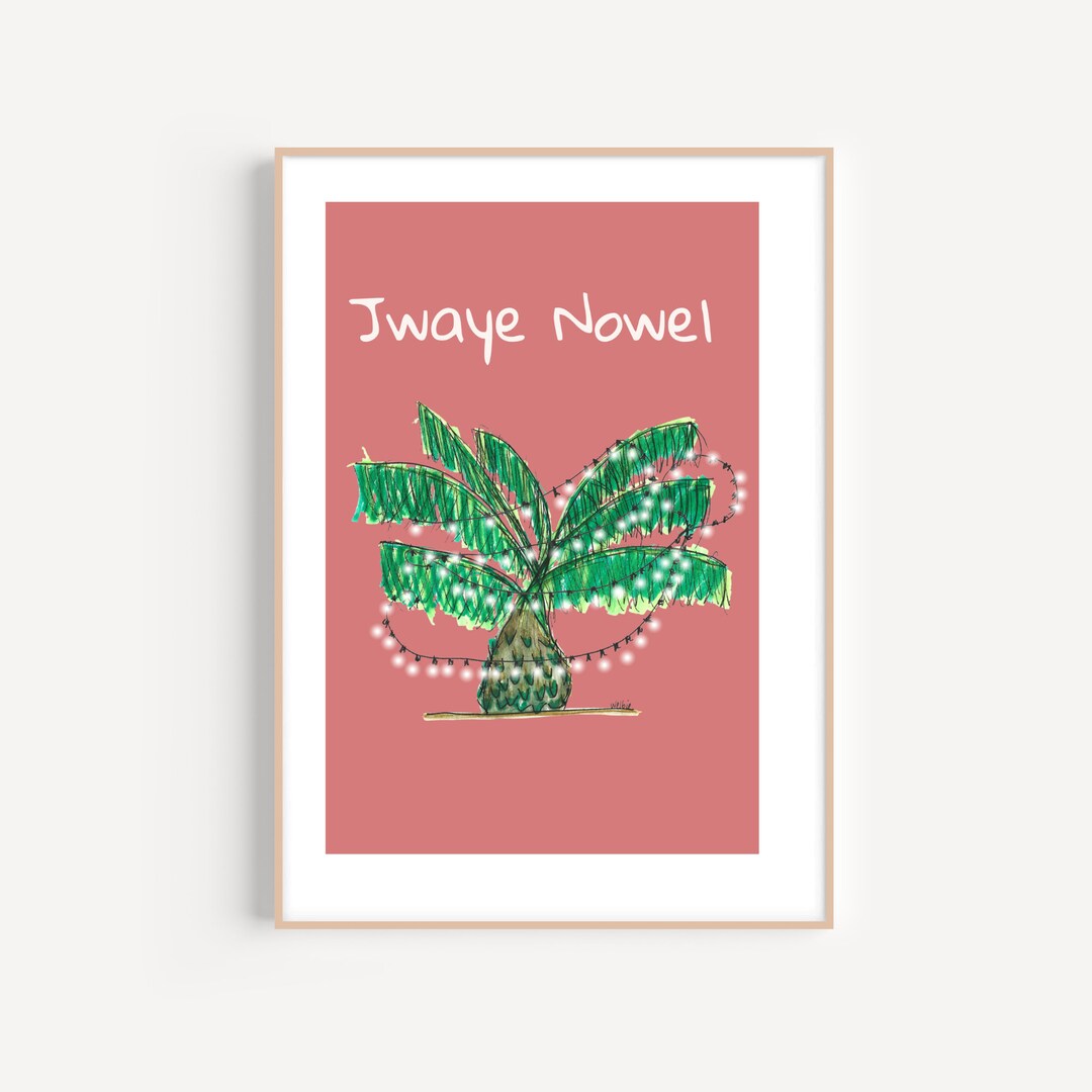 Red Haitian Creole Merry Christmas Tropical Holiday Art Print for ...