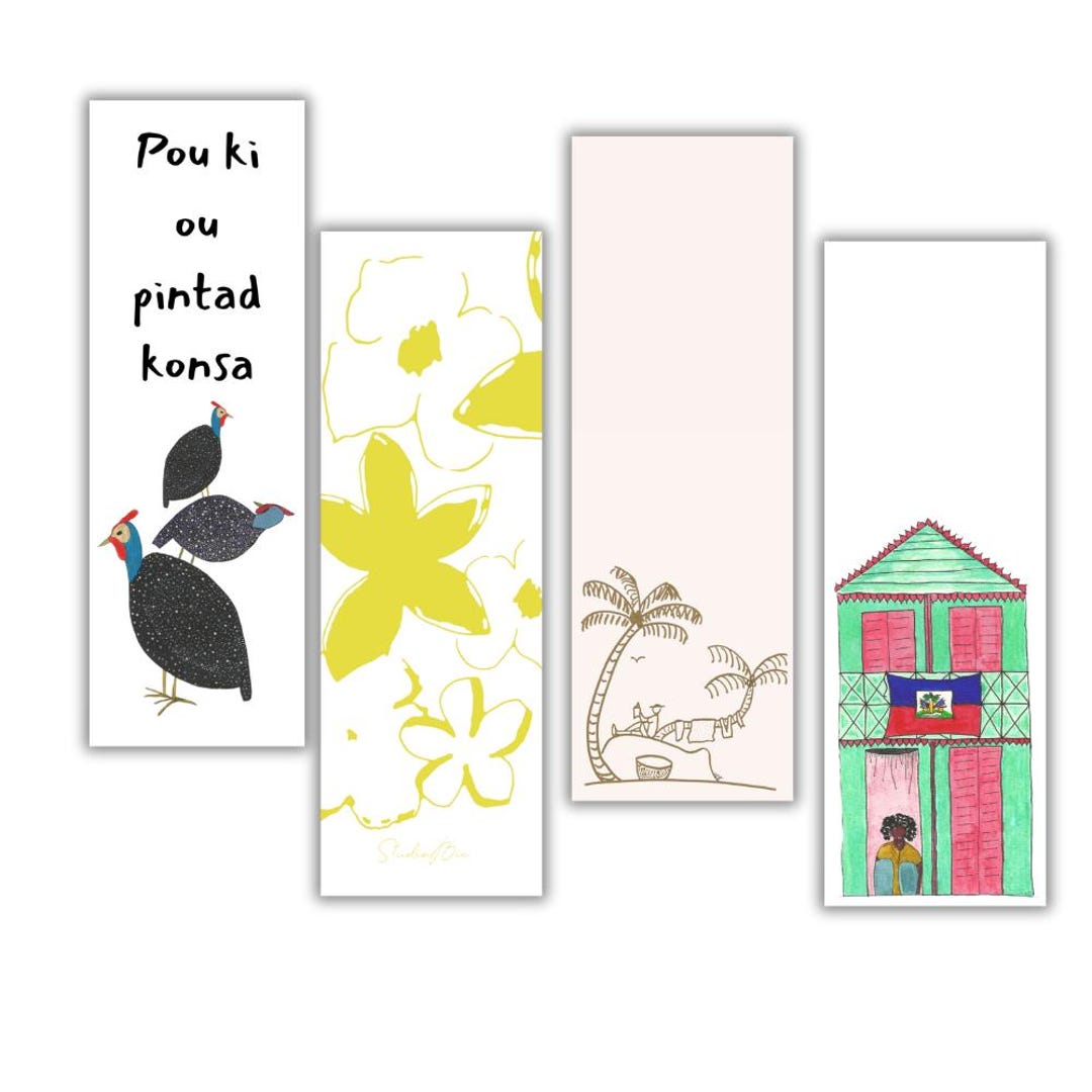 Printable Haitian Bookmarks With Creole Sayings and Original Art Prints ...