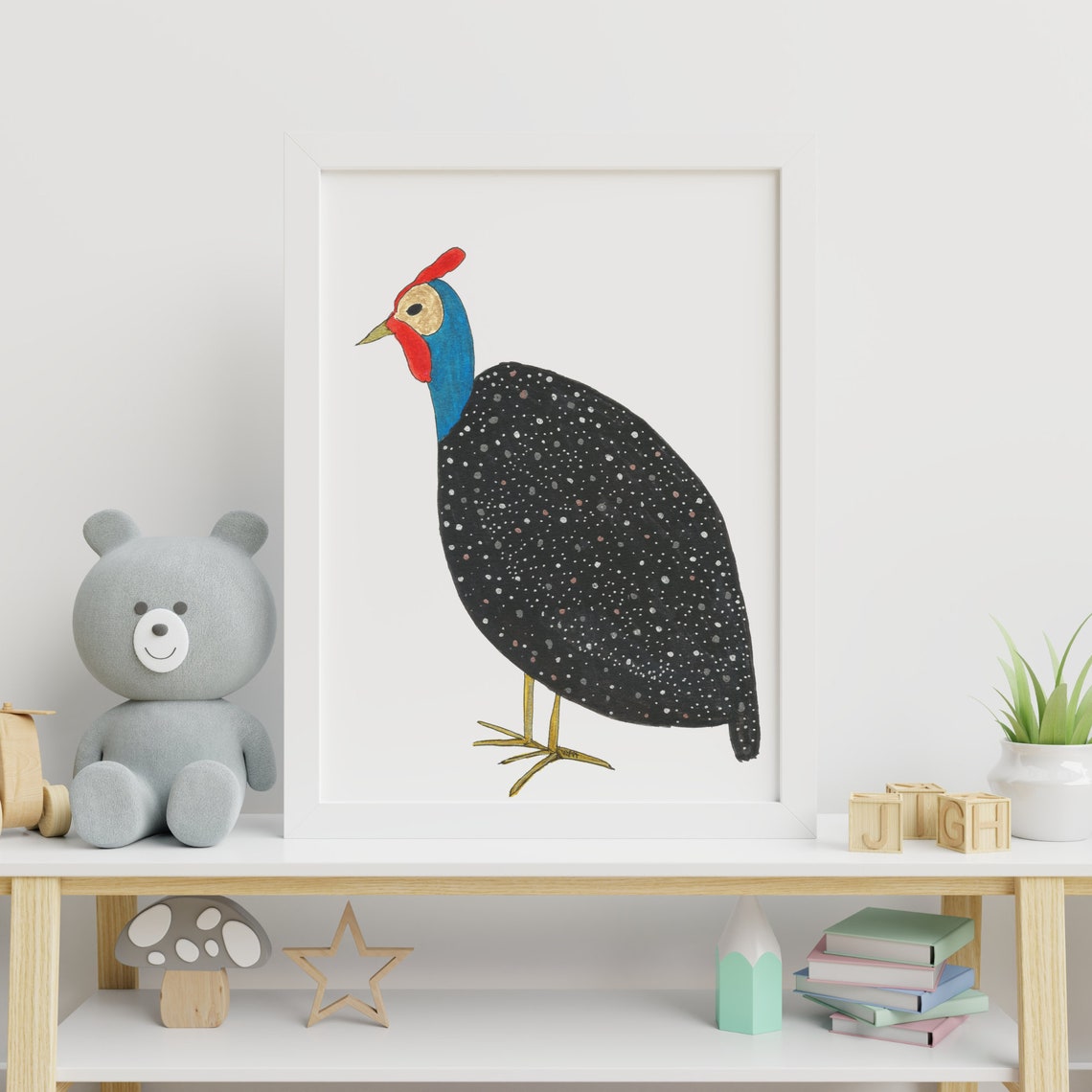 Printable Haitian Fowl Art Print, Caribbean Wall Art for Instant ...