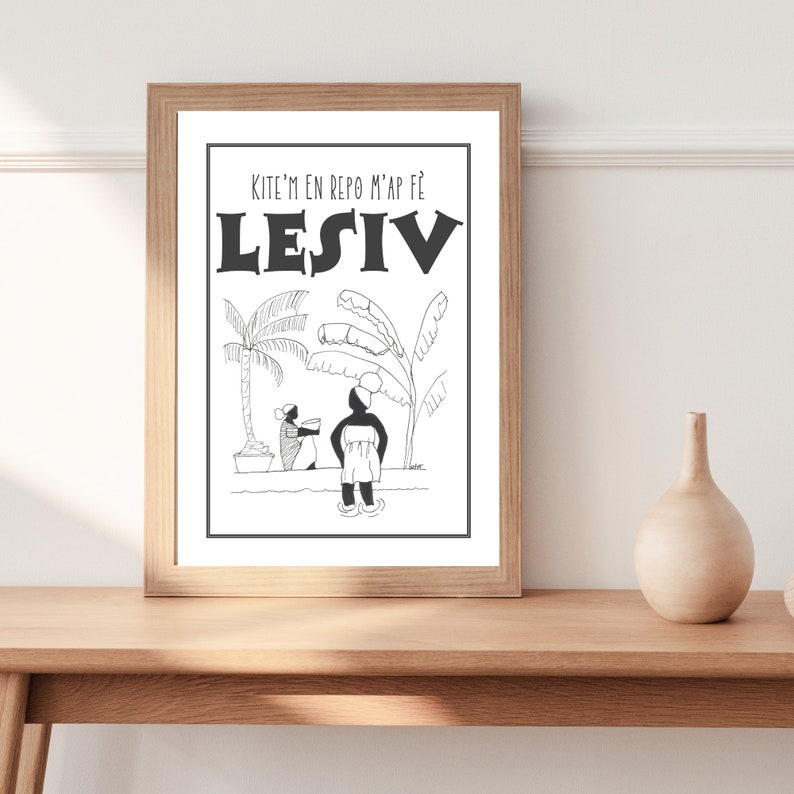 Printable Haitian Creole Laundry Room Sign From Haiti, Calm Caribbean ...