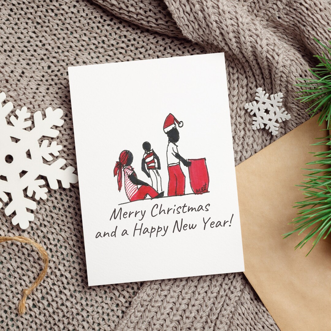 Hand Drawn Holiday Card in Haitian Creole (printable Card) - Etsy