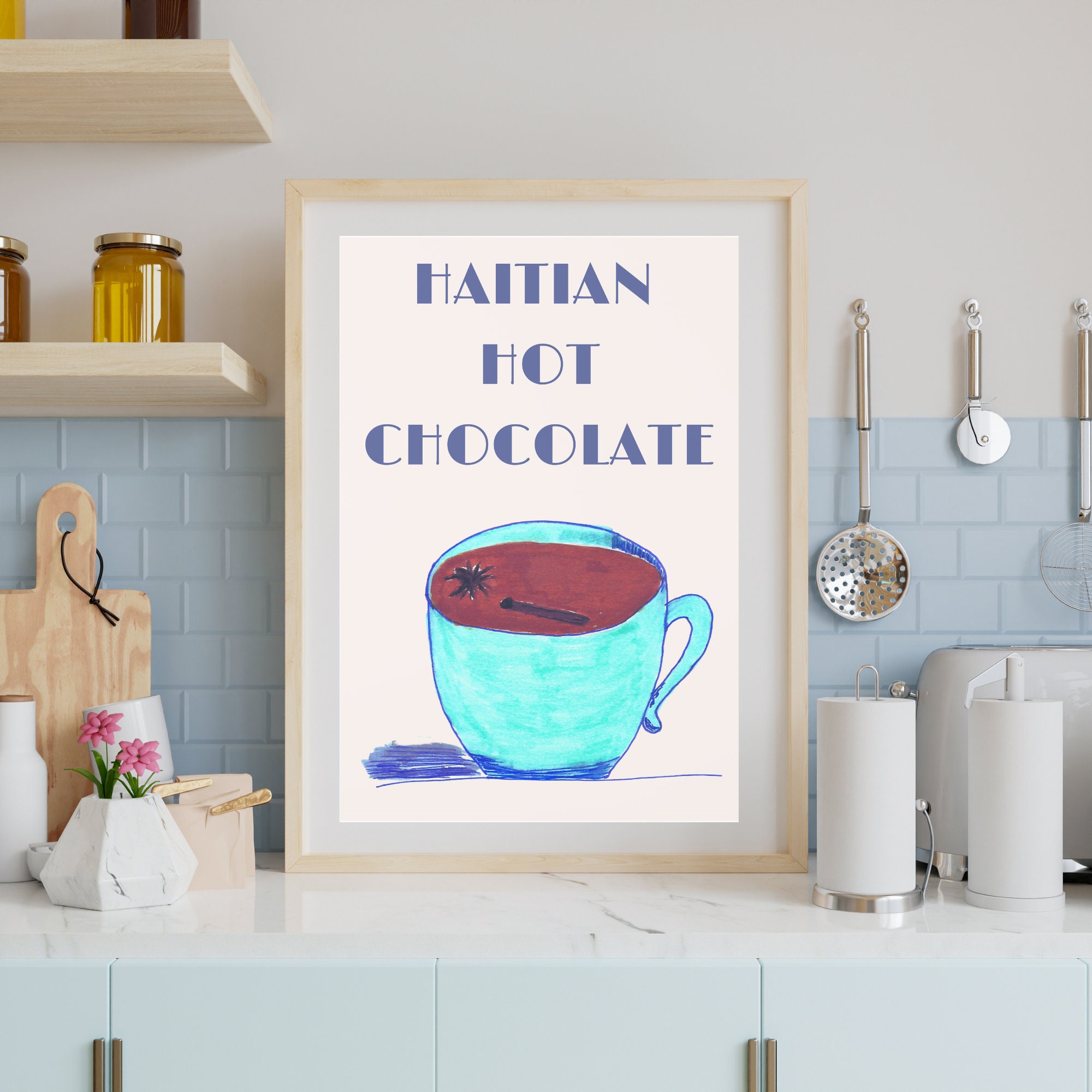 Printable Modern Caribbean Art, Haitian Hot Chocolate Word Wall Art ...