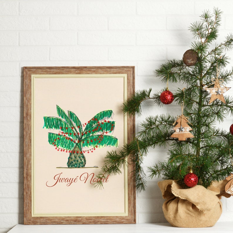 Haitian Creole Merry Christmas Tropical Holiday Art Print for Instant ...
