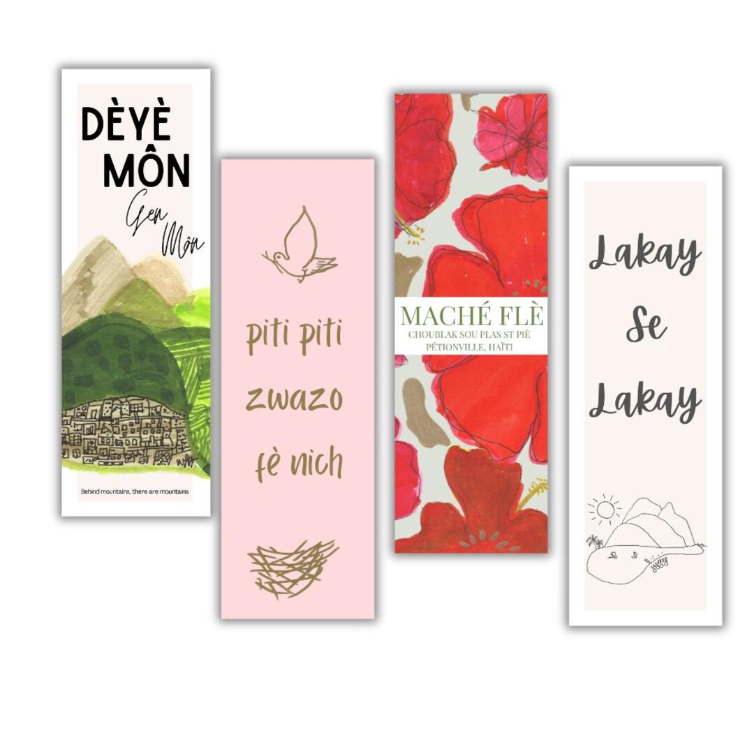 Printable Haitian Bookmarks With Creole Sayings and Original Art Prints ...