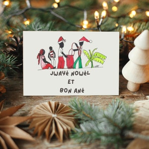 Haitian Creole Christmas Card, Hand Drawn Jwayé Nowel (printable) - Etsy