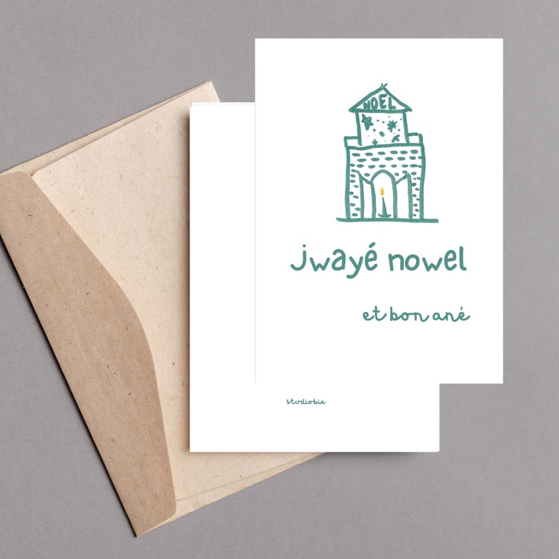 Printable Hand Drawn Art Haitian Christmas Card in Haitian Creole ...