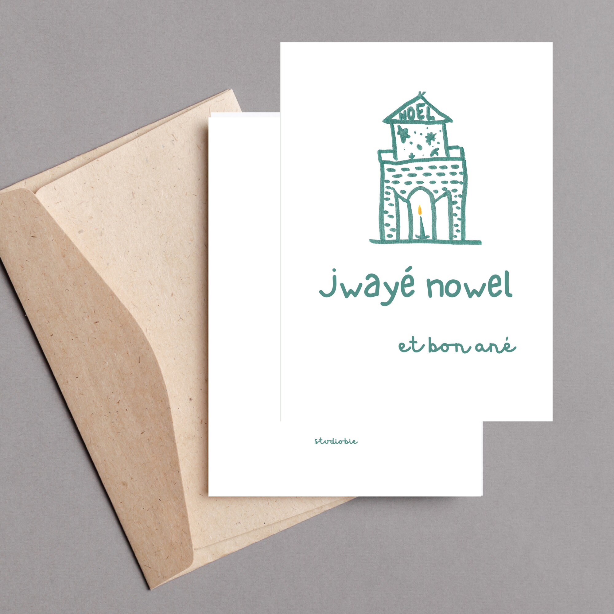 Printable Hand Drawn Art Haitian Christmas Card in Haitian Creole ...