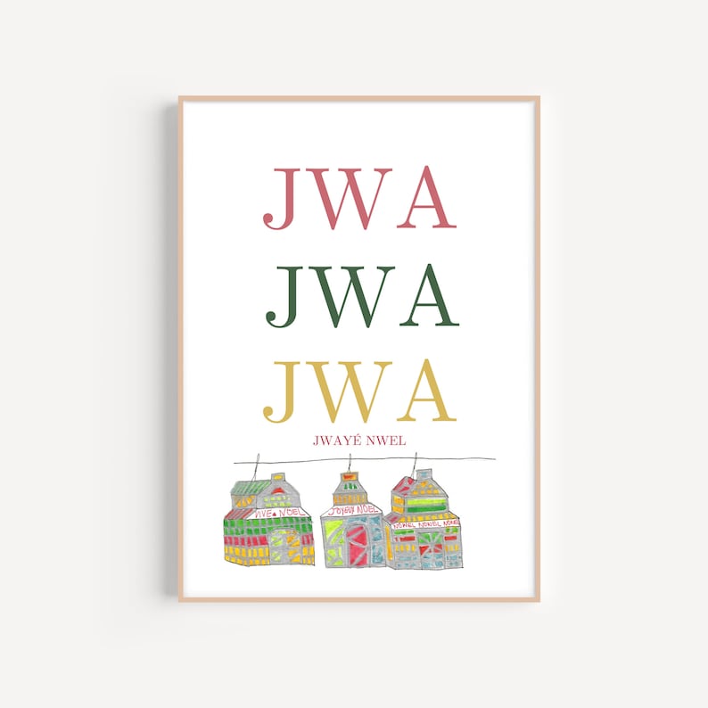 Haitian Creole Christmas Wall Art, Fanal Haitian Boho Poster, Printable ...