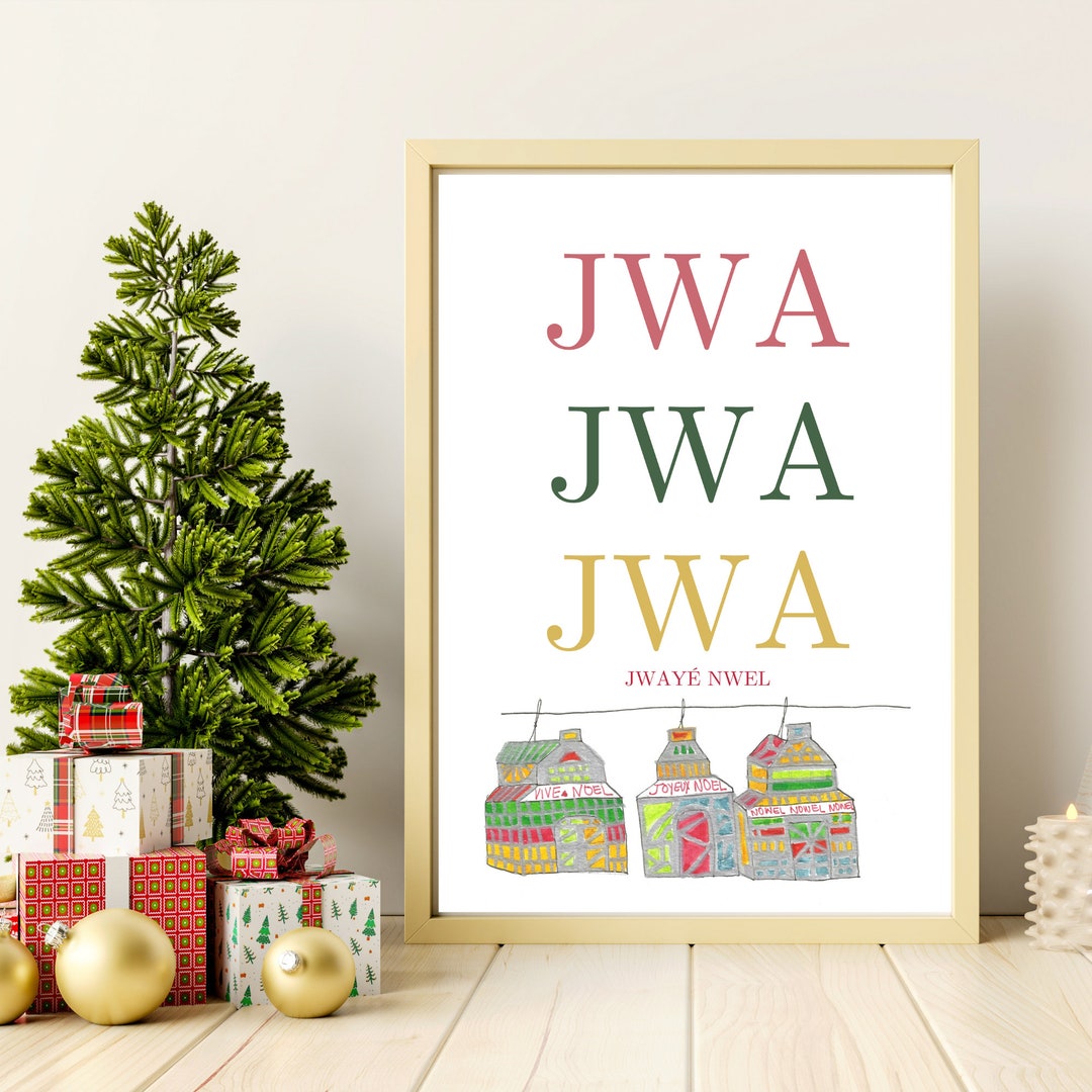 Haitian Creole Christmas Wall Art, Fanal Haitian Boho Poster, Printable ...