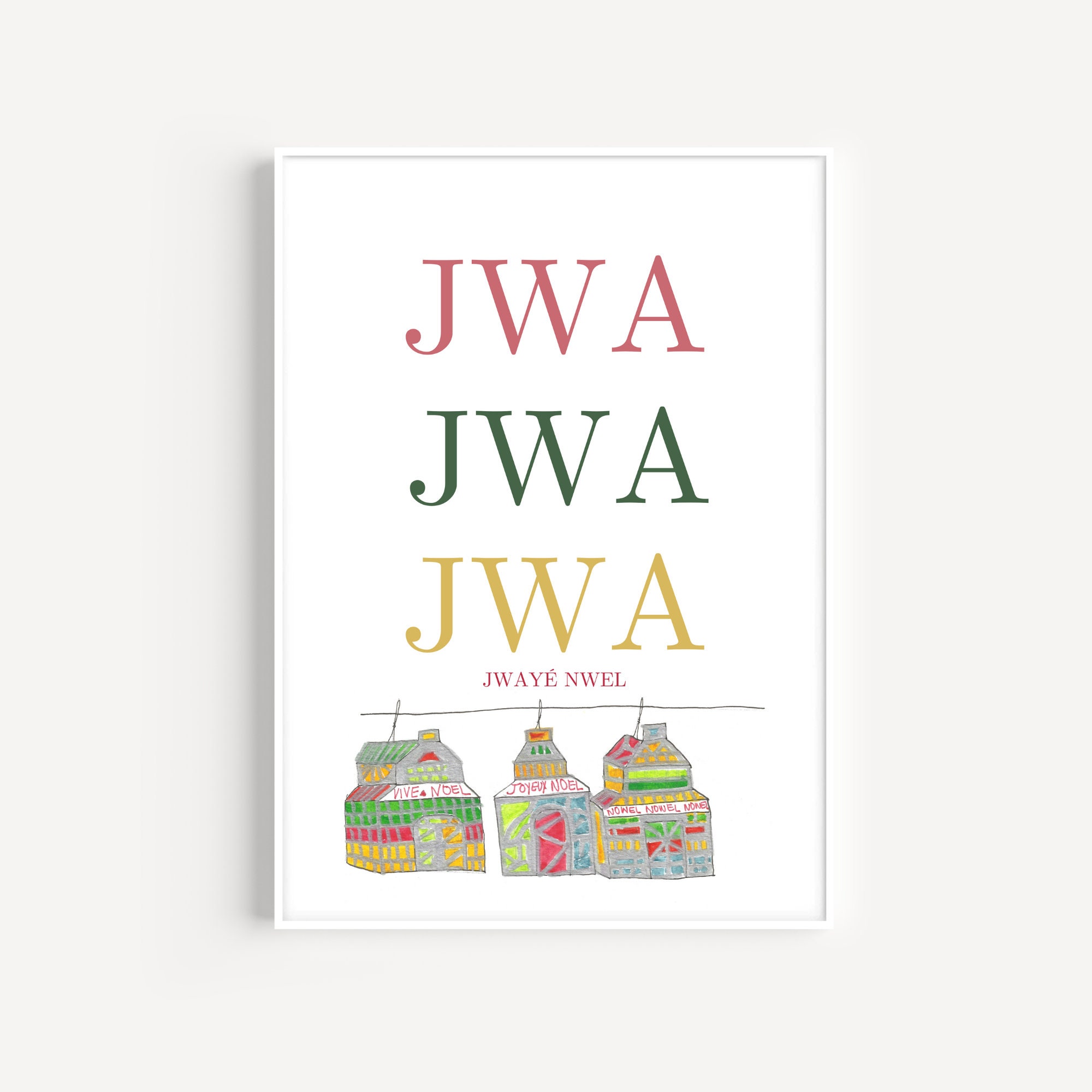 Haitian Creole Christmas Wall Art, Fanal Haitian Boho Poster, Printable ...