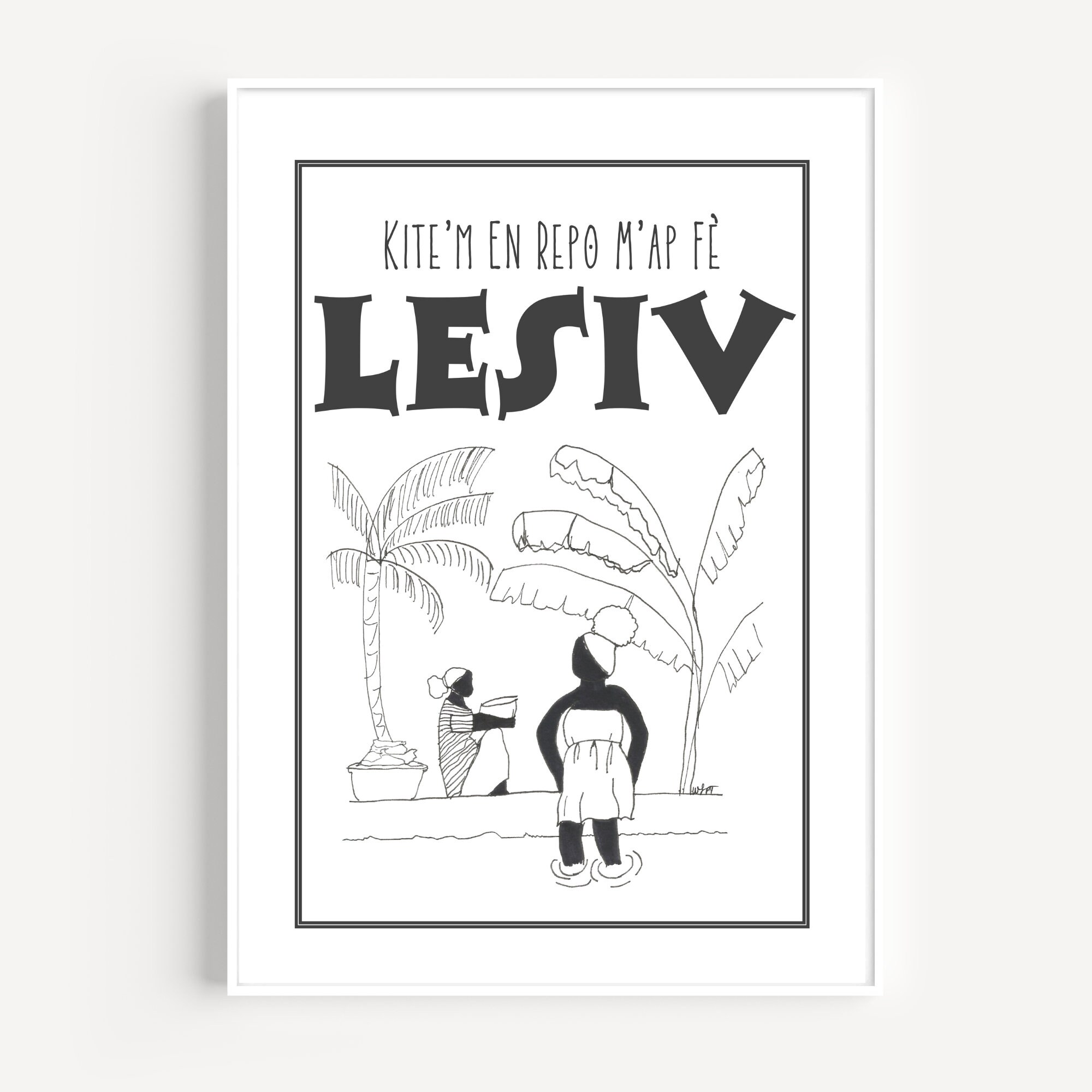 Printable Haitian Creole Laundry Room Sign From Haiti, Calm Caribbean ...