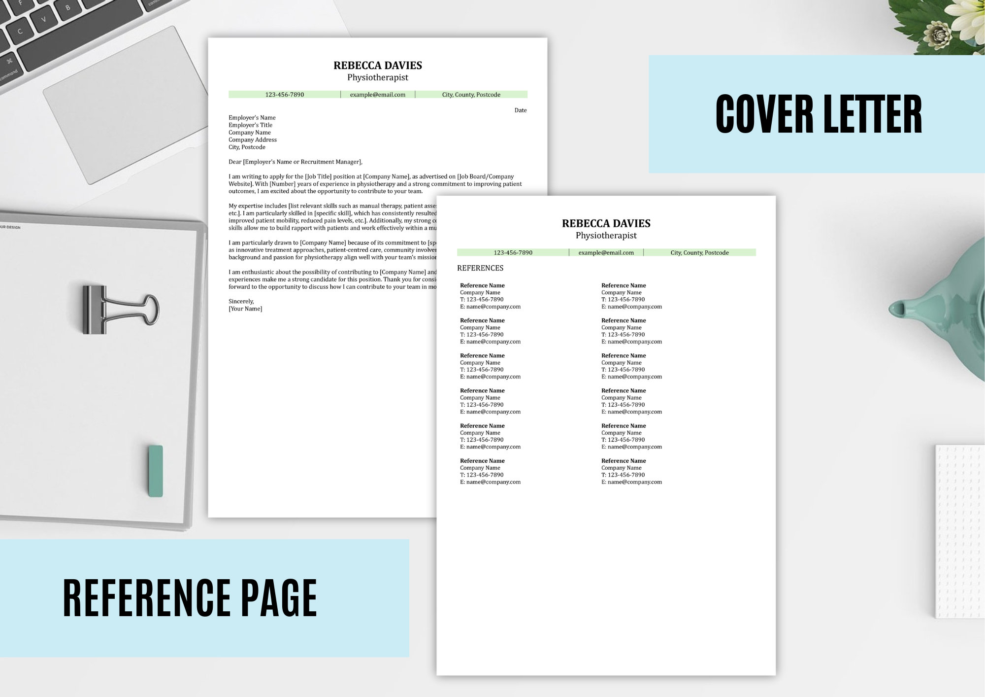 Physiotherapist Resume Template CV, Minimalist, Simple, Apple Pages ...