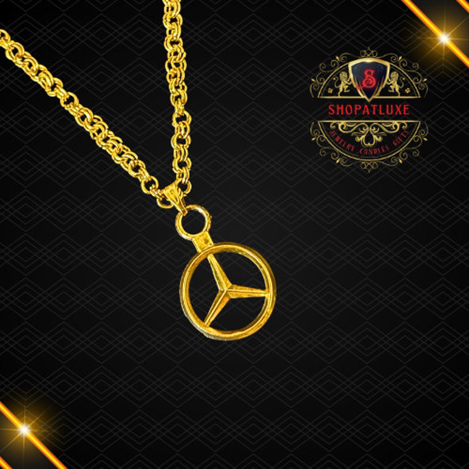 Mercedes Benz Logo Chainmail Necklace - Etsy