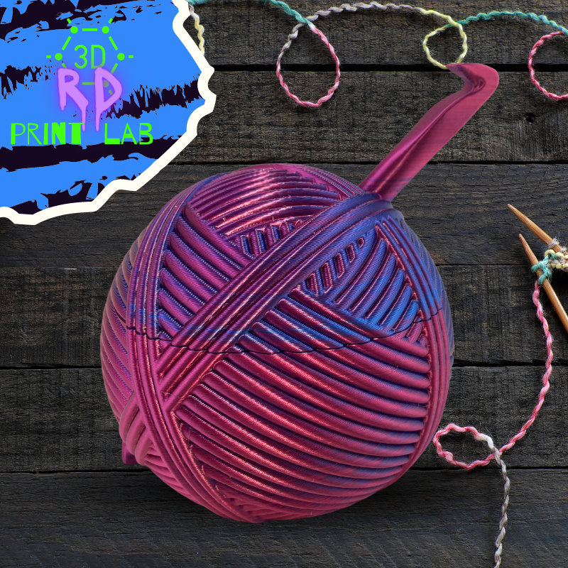 Adorable Yarn Bowl With Cover 3D Print Figure purple-blue - Etsy