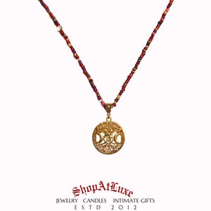 Moon Phases Hand Beaded Amulet Necklace - Etsy