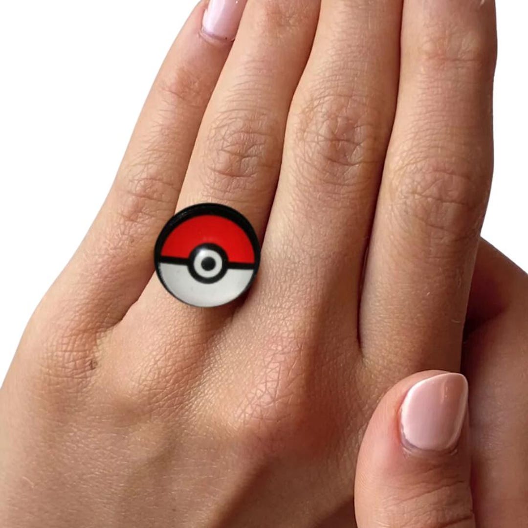 Pokemon Pokeball STYLE Adjustable Ring - Etsy