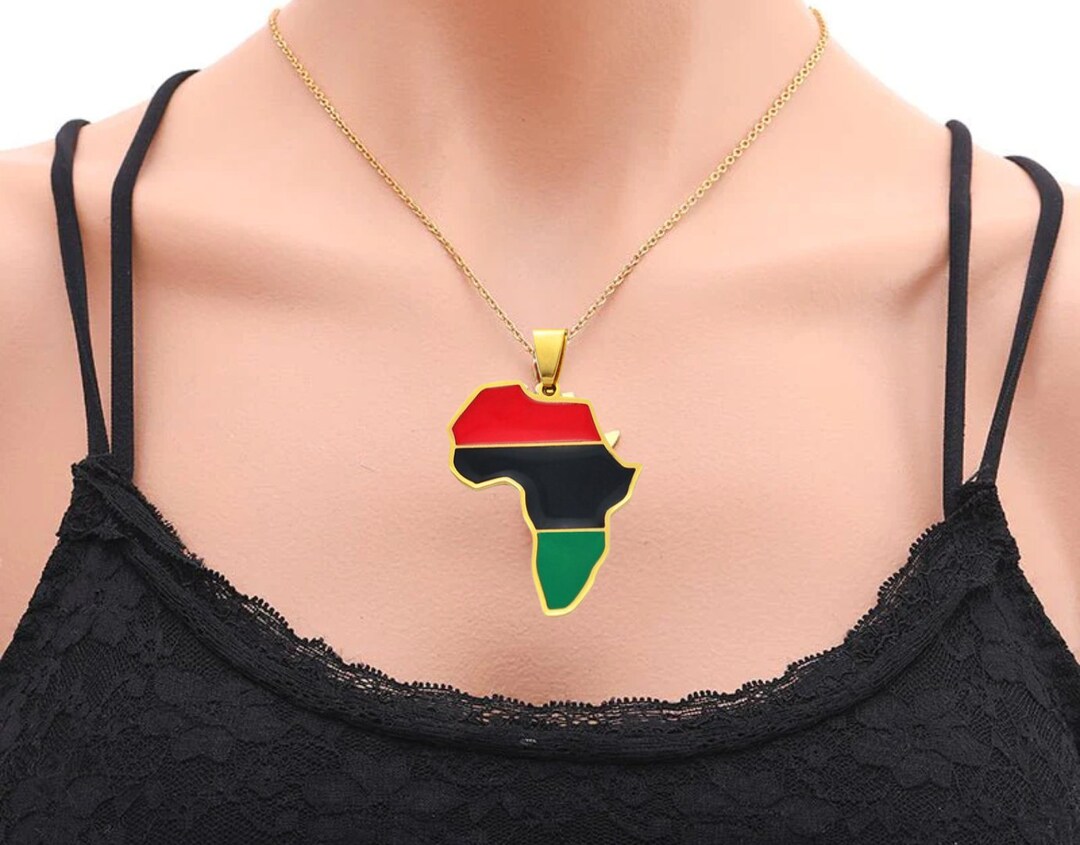 Pan African Map Necklace - Etsy