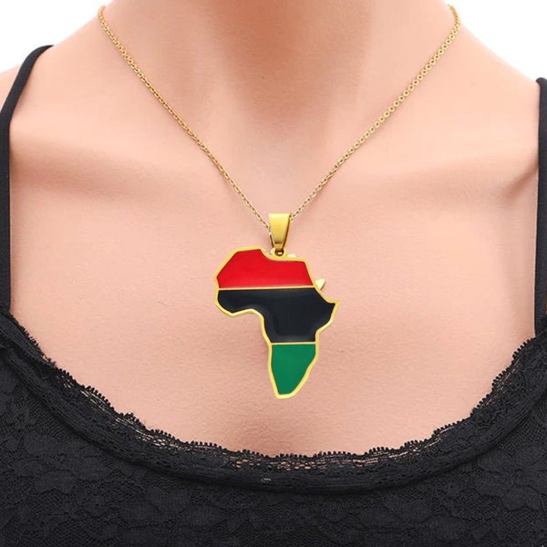 Africa Map Necklace - Etsy