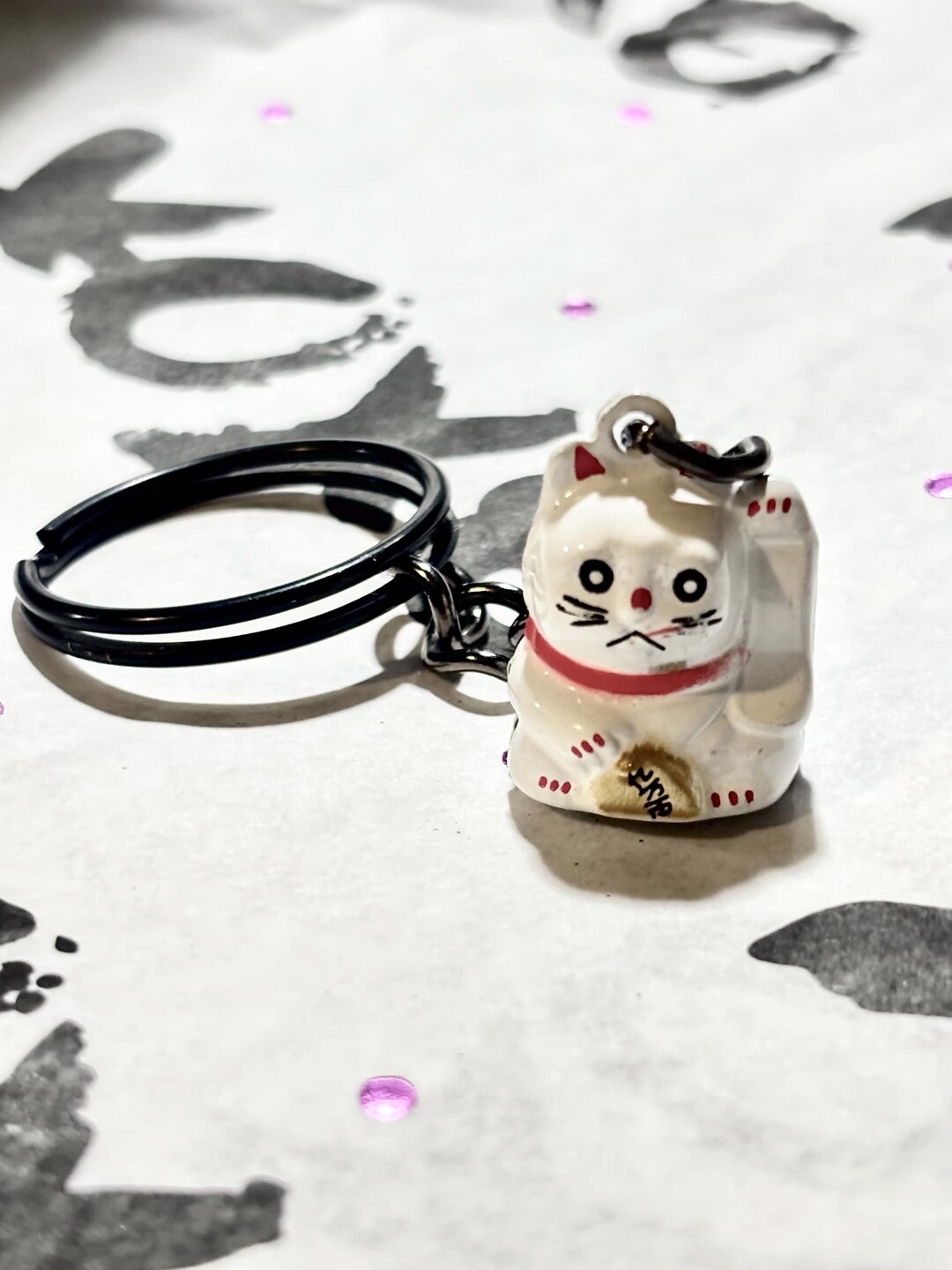 Maneki Neko Lucky Cat Keychain - Etsy