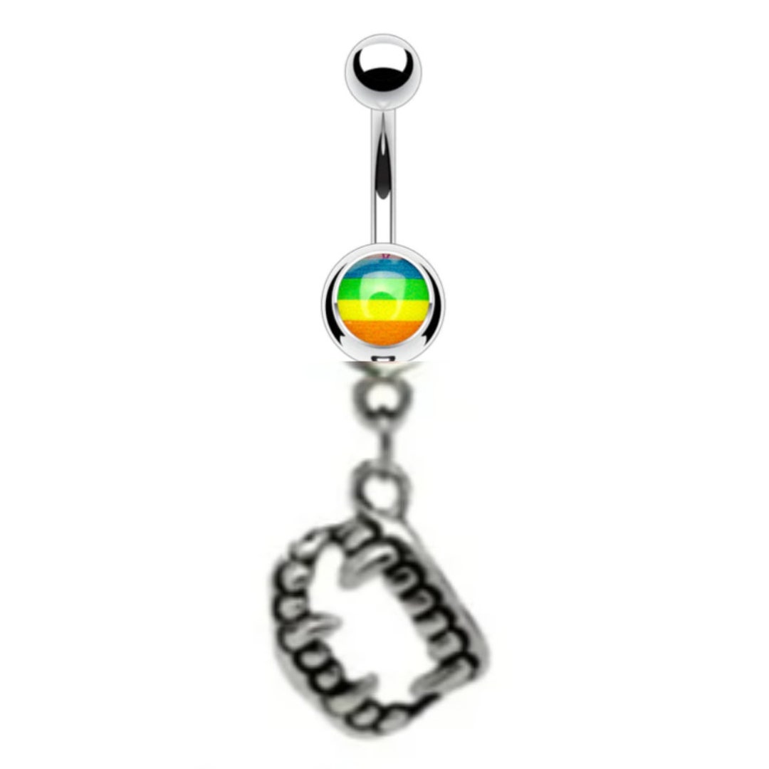 Vampire Teeth Navel Belly Ring - Etsy