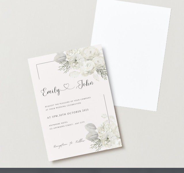 Wedding Invitation Template, Printable Wedding Invitation, Wedding ...