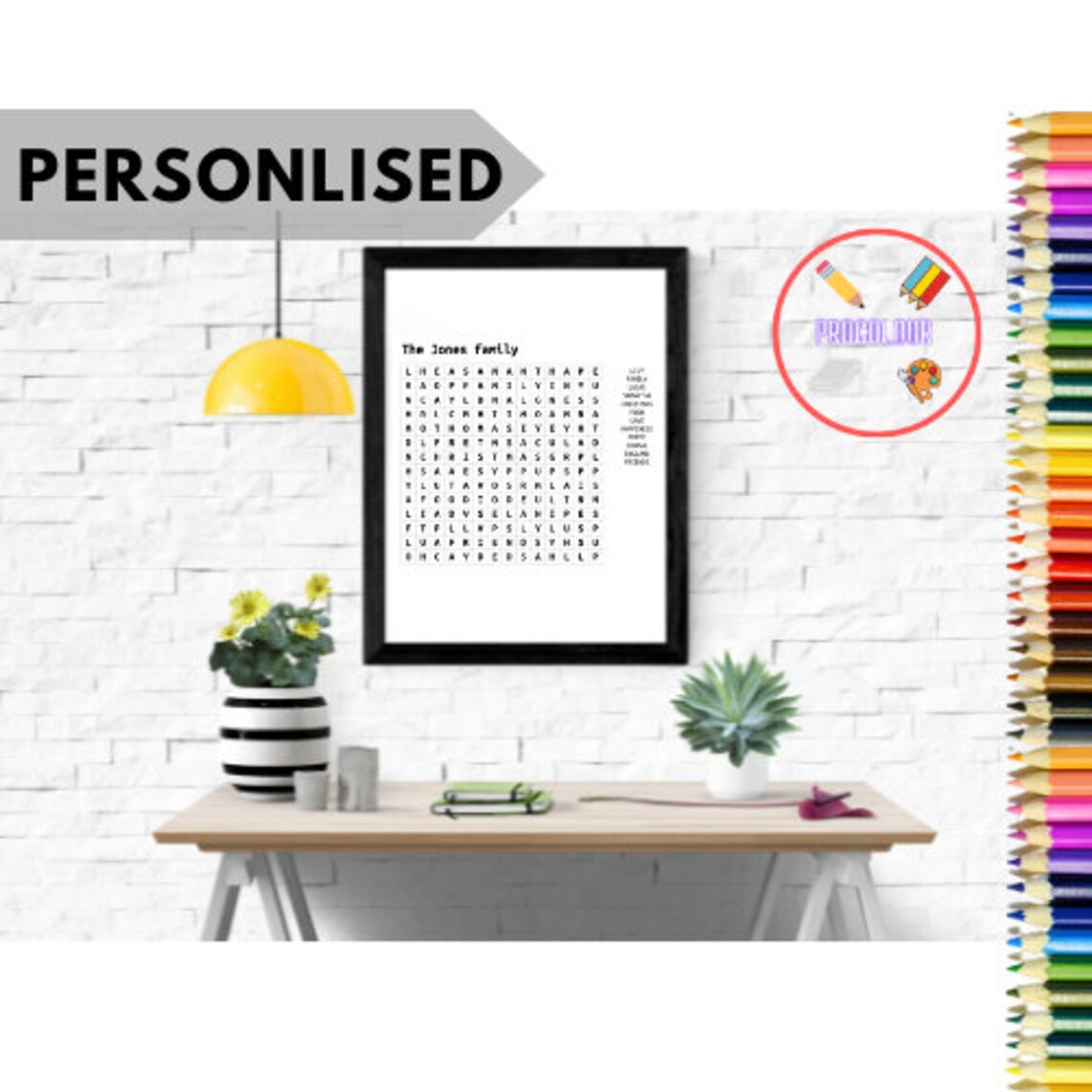 Personalised Word Search, Personalised Print, Family Word Search ...