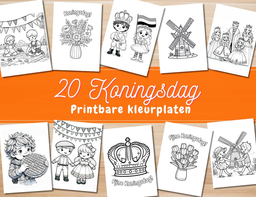 King's Day Drawing Package for Children & Preschoolers Festive Coloring ...