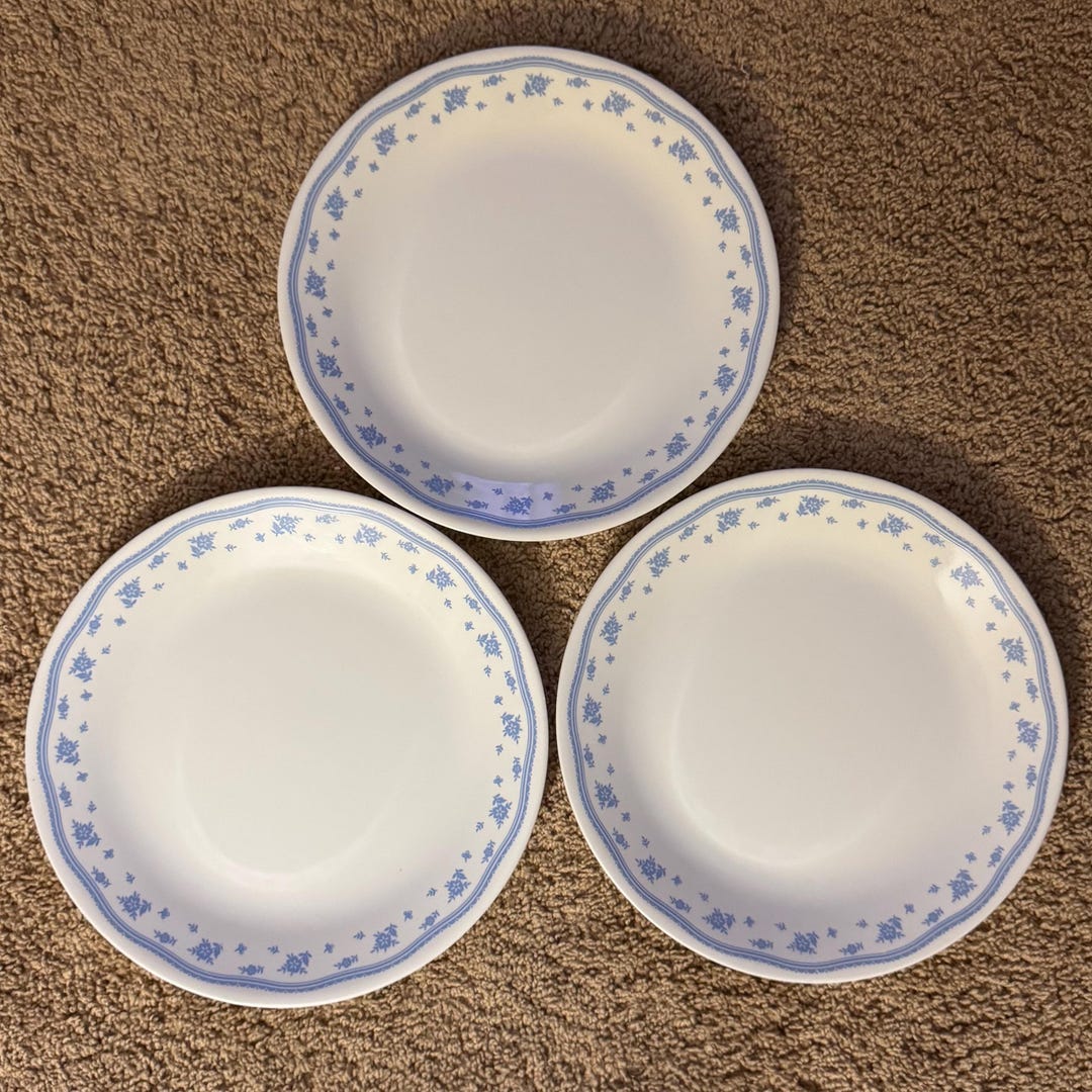 Vintage Corelle Morning Blue Dinner Plate | Classic Blue Floral ...