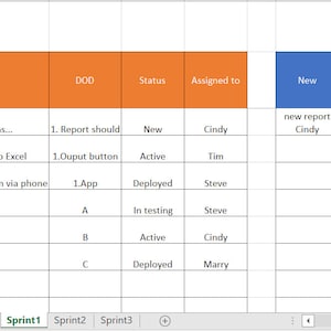 Scrum Board in Excel - Etsy