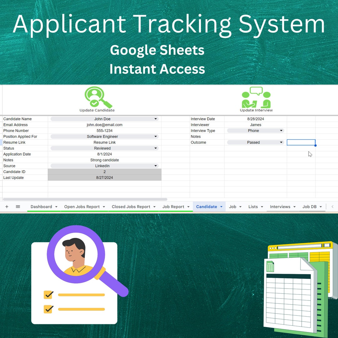 Applicant Tracking System (ATS) Template | Google Sheets | HR ...