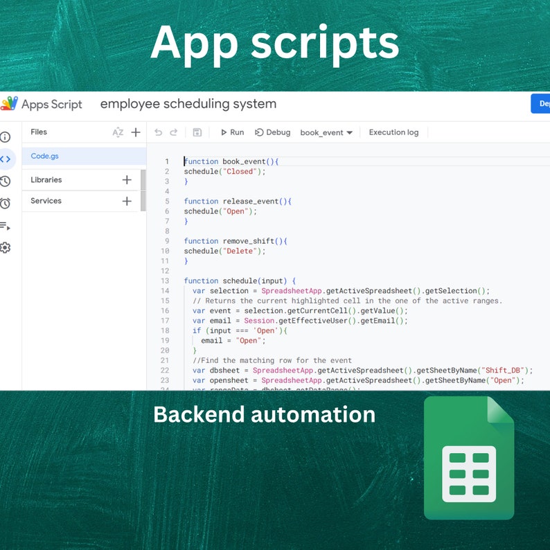 Employee Scheduling System With Google Sheets - Etsy