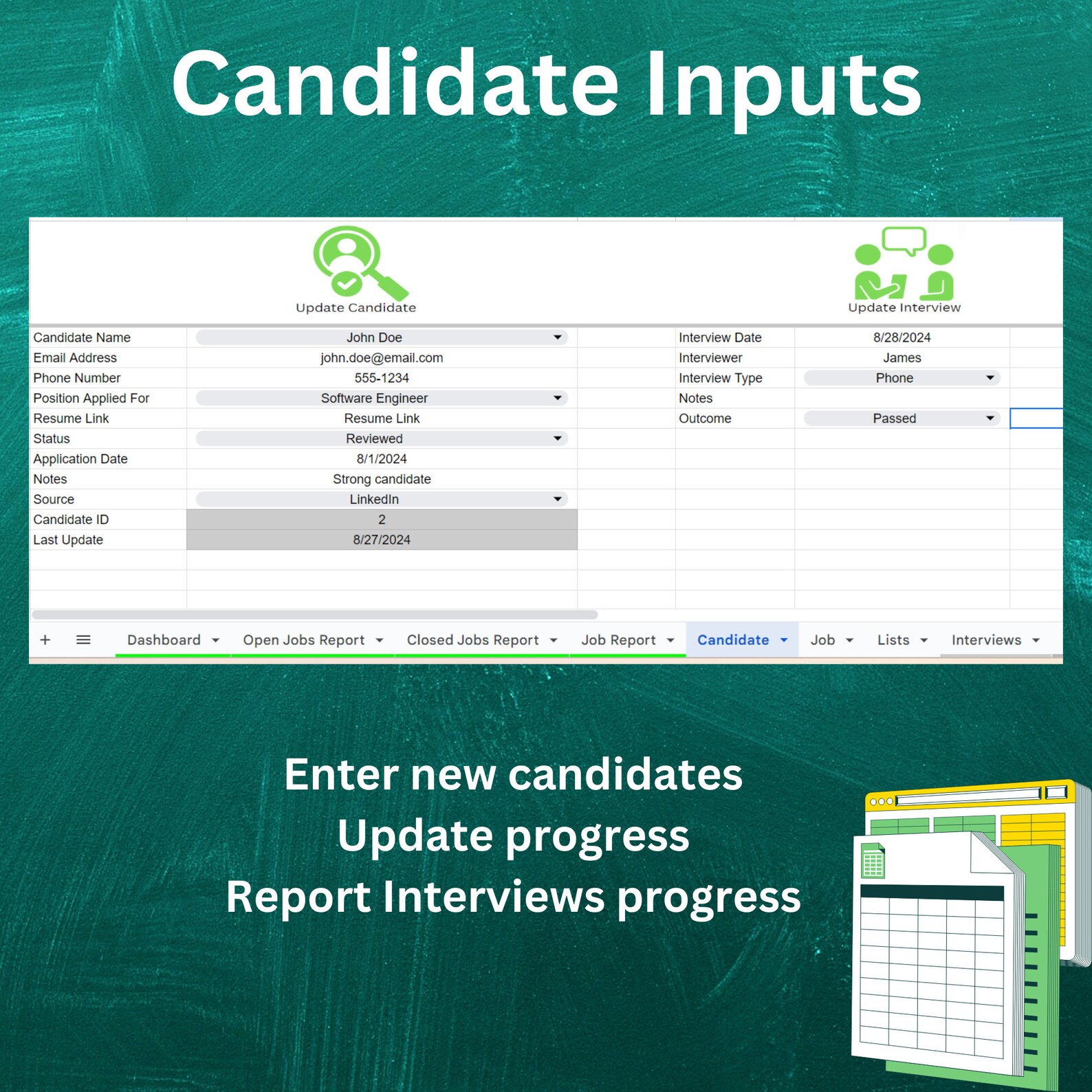 Applicant Tracking System (ATS) Template | Google Sheets | HR ...