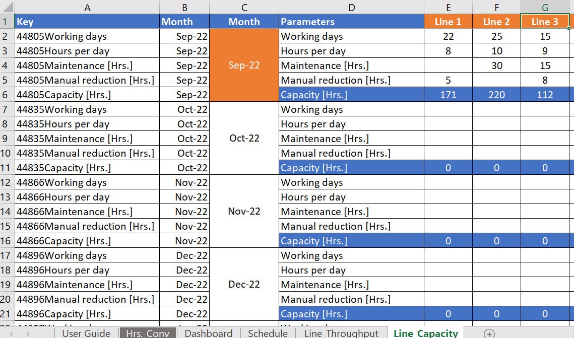 Monthly Production Schedule in Excel - Etsy