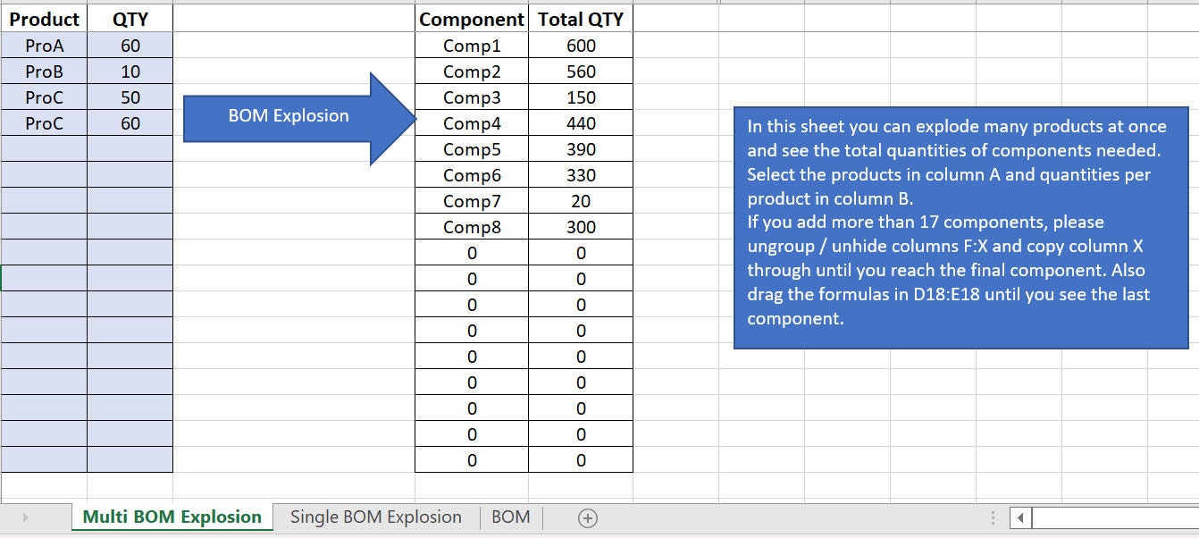 Bill of Materials Explosion File - Etsy